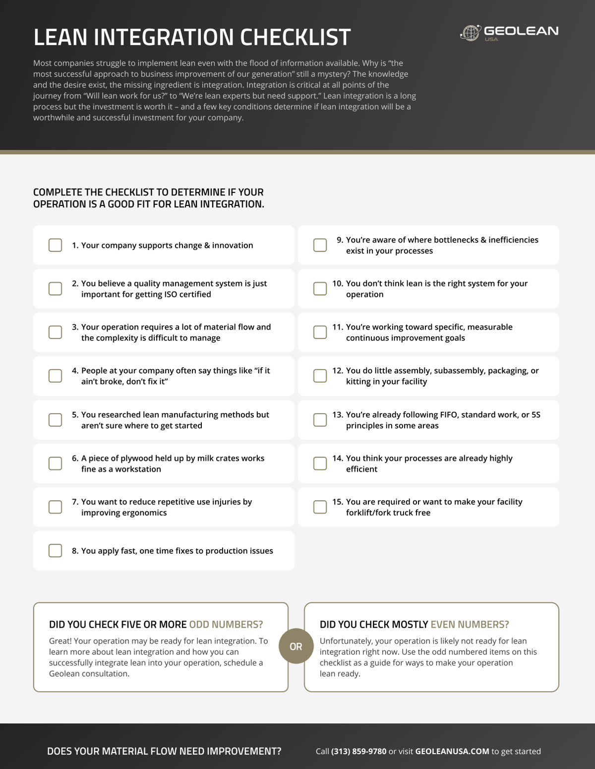 Lean Integration Checklist